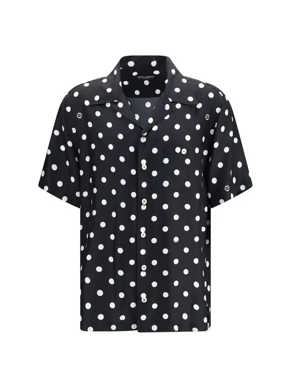 Dolce & Gabbana Polka Dot Silk Twill Shirt