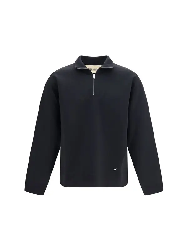Valentino Garavani Half-zip High-neck Jersey Sweatshirt