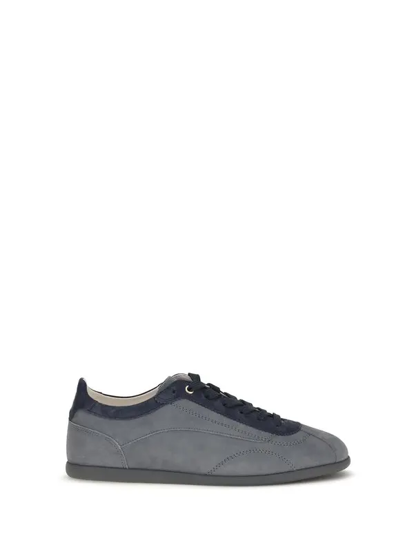 Brunello Cucinelli Nubuck And Suede Sneakers With Slim Sole