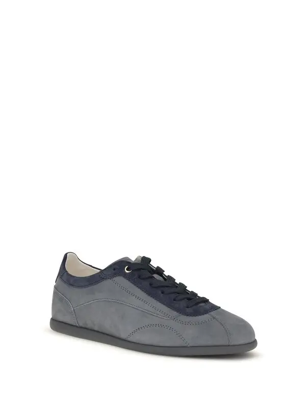 Brunello Cucinelli Nubuck And Suede Sneakers With Slim Sole