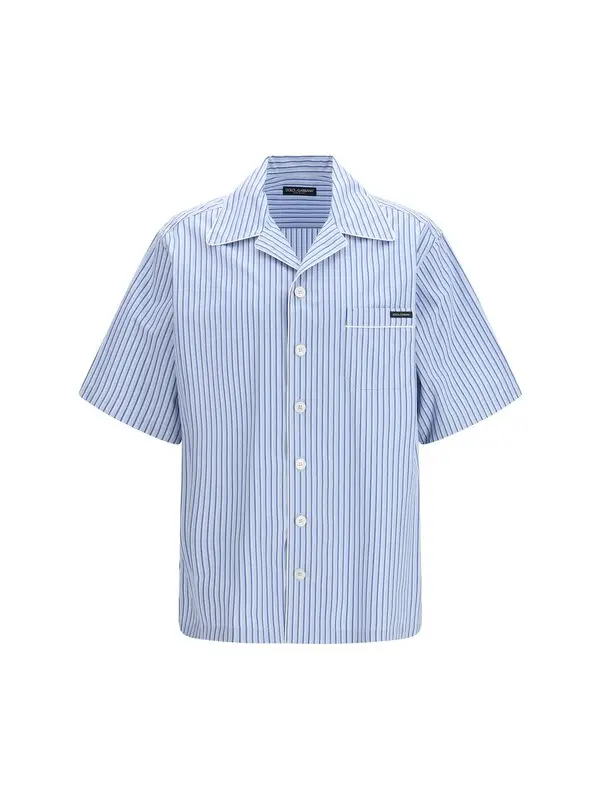 Dolce & Gabbana Striped Poplin Hawaii Shirt