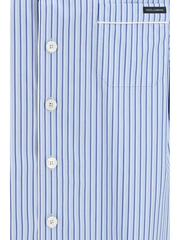 Dolce & Gabbana Striped Poplin Hawaii Shirt
