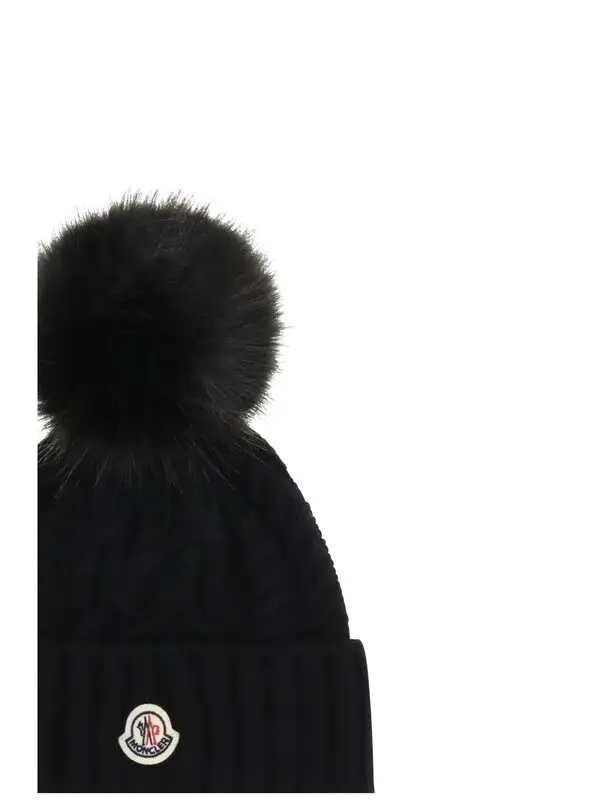 Moncler Wool And Cashmere Beanie With Pom-pom
