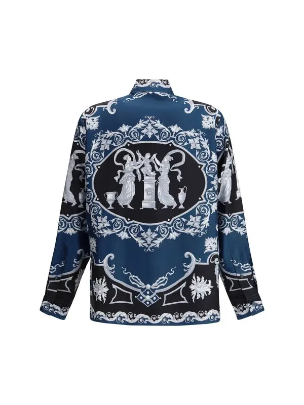 Versace Regular-fit Printed Silk Twill Shirt