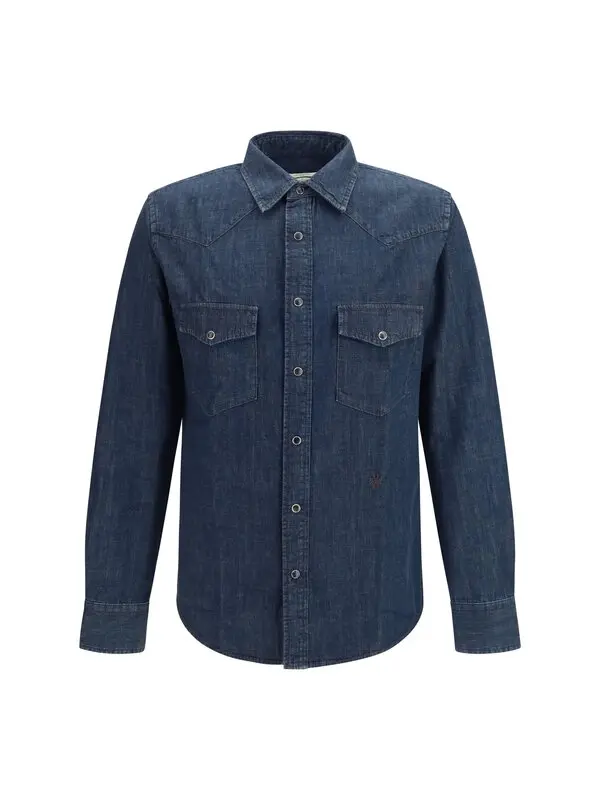 JACOB COHЁN R2 Western Cotton-denim Shirt - Blue
