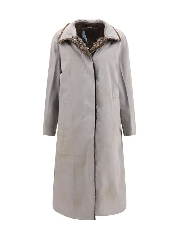 Prada Reversible Single-breasted Coat With Gocce Details - Multicolor