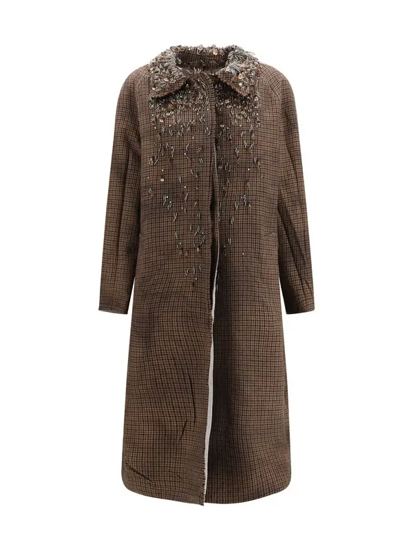 Prada Reversible Single-breasted Coat With Gocce Details
