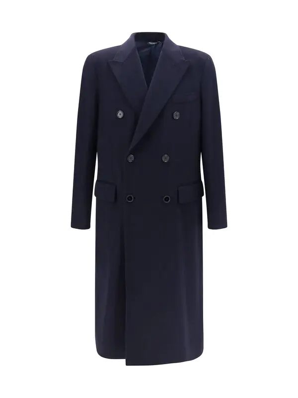 Dolce & Gabbana Double-breasted Wool Coat - Blue