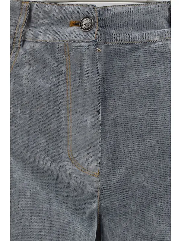FORTE_FORTE Wide Leg Jeans In Flocked Denim