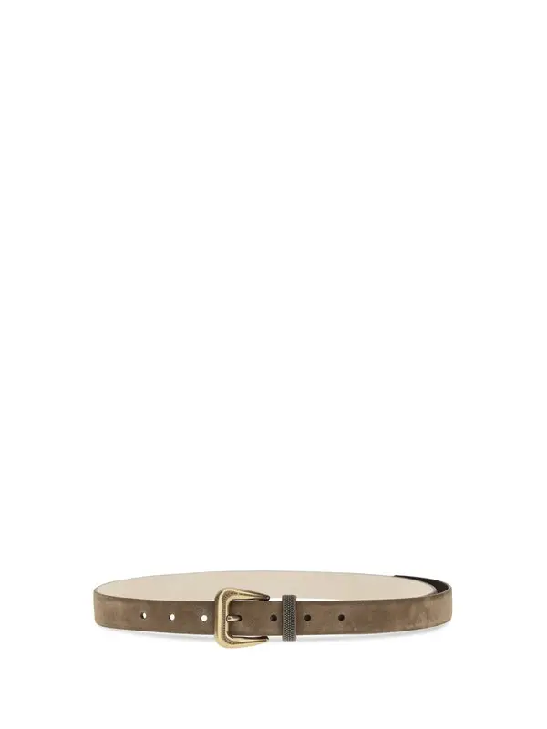 Brunello Cucinelli Suede Belt With Monili Detail
