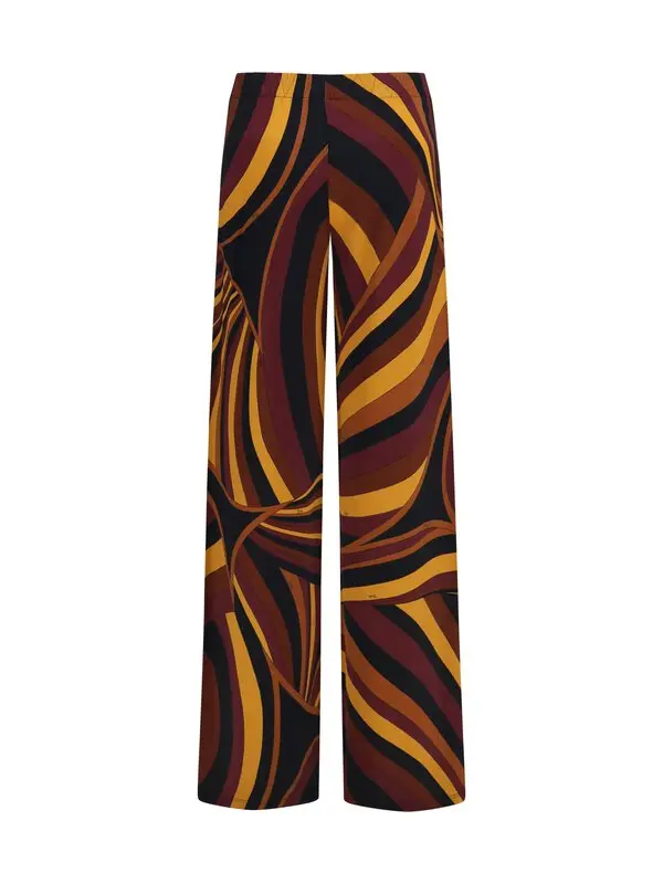 Emilio Pucci Satin Jersey Pants In Iride Print