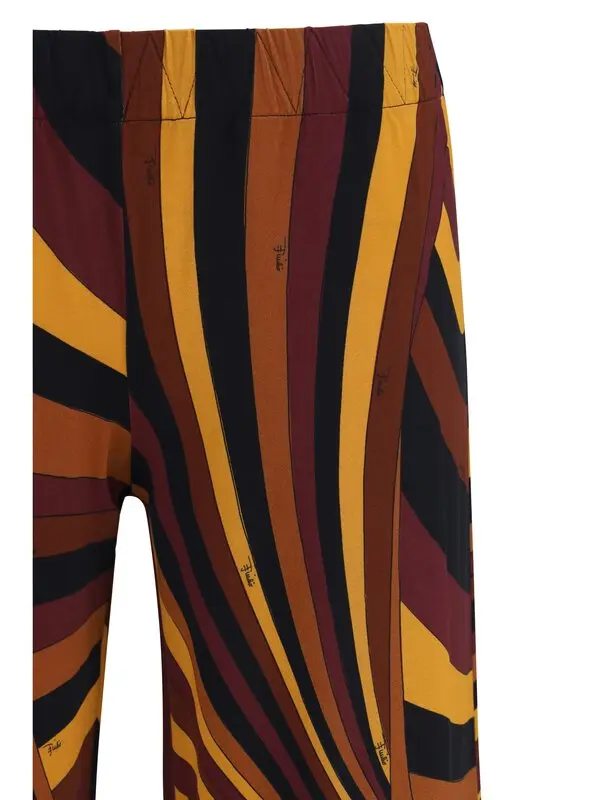 Emilio Pucci Satin Jersey Pants In Iride Print