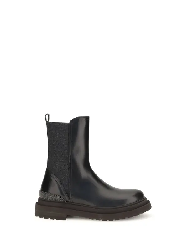 Brunello Cucinelli Leather Chelsea Ankle Boots - Brown