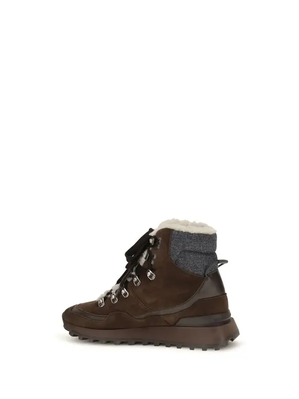 Brunello Cucinelli Suede Lace-up Ankle Boots