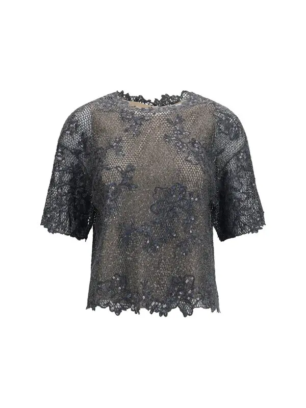 Brunello Cucinelli Sequined Crewneck Top