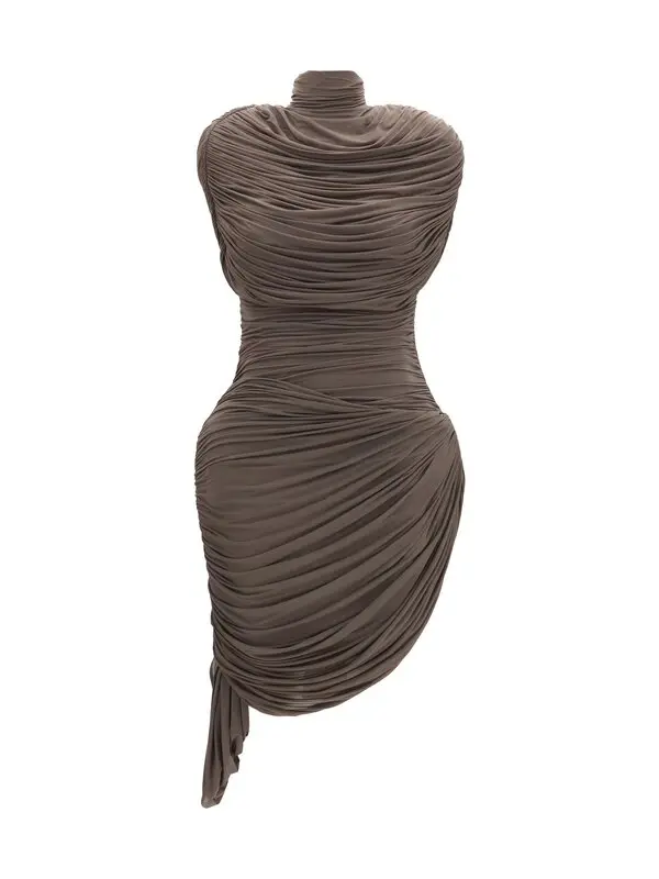 Magda Butrym Draped High-neck Dress