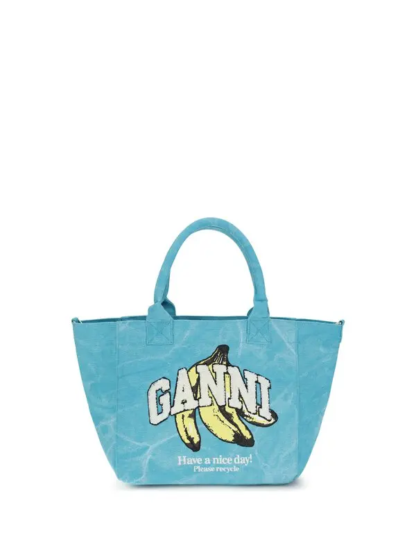GANNI Banana Print Tote Bag - Blue