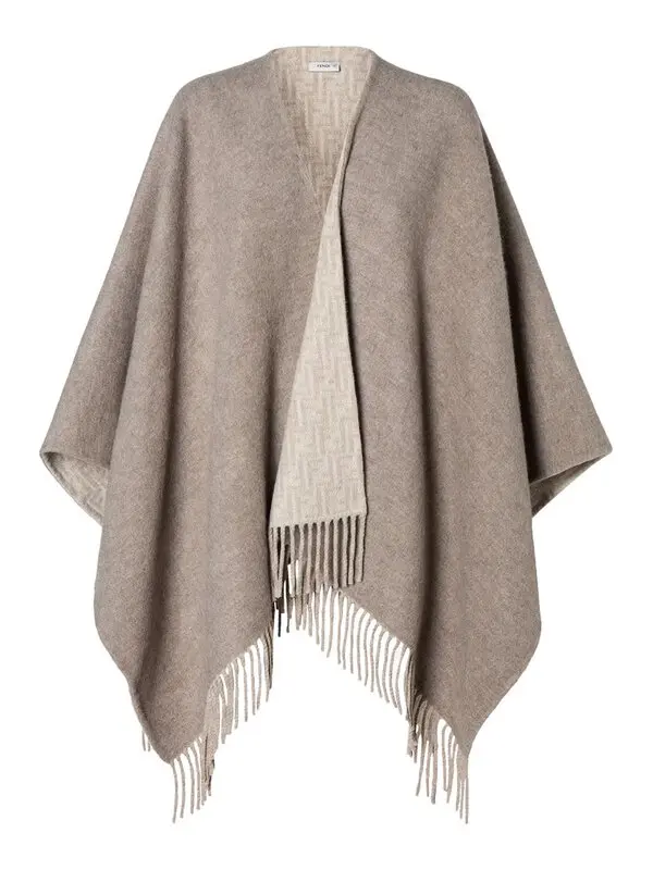 Fendi Ff Wool And Cashmere Poncho