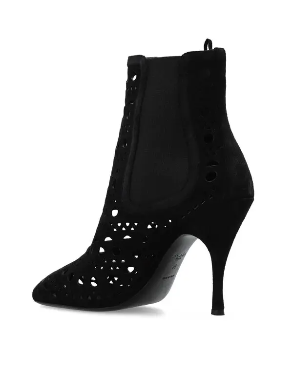 Alaïa Suede Heel Ankle Boots