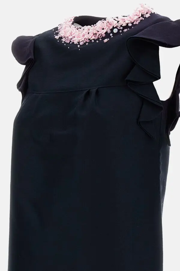 SHUSHU/TONG Top Smanicato Con Ricamo