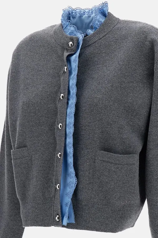 Rabanne Cardigan Con Dettagli In Satin