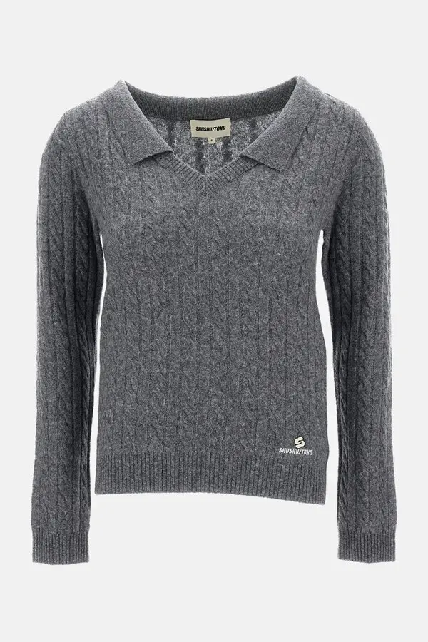 SHUSHU/TONG Maglia A Trecce Scollo A V