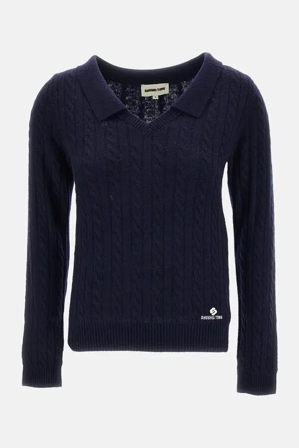 SHUSHU/TONG Maglia A Trecce Scollo A V