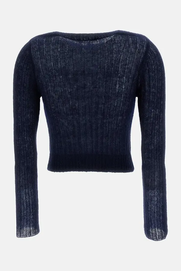 SHUSHU/TONG Cardigan In Maglia Con Ricamo Floreale In Perline