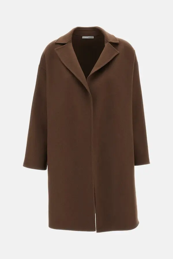 Dusan Cappotto Aperto In Cashmere - Marrone