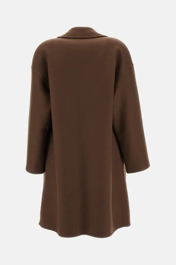 Dusan Cappotto Aperto In Cashmere - Marrone