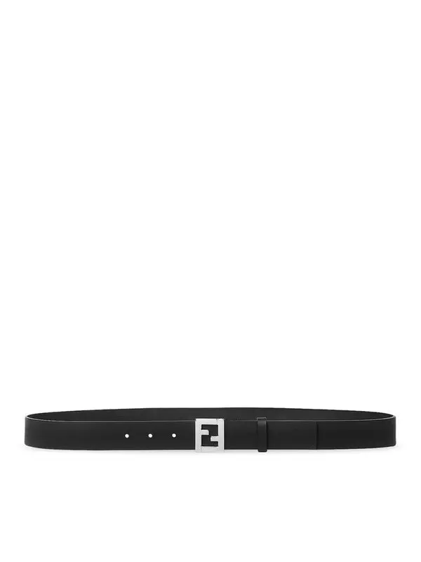 Fendi Leather Ff Belt - Black
