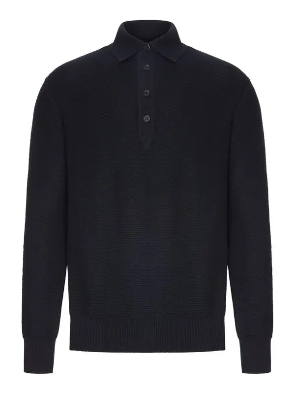 Zegna Cashmere Oasis Polo - Black