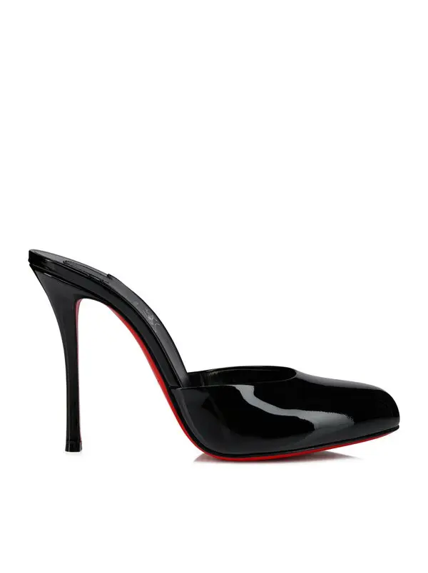 CHRISTIAN LOUBOUTIN Dolly Patent Calfskin Mule - Black