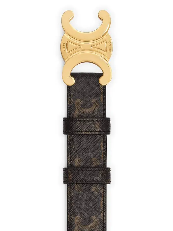 Celine Medium Triomphe Belt In Triomphe Leather Canvas
