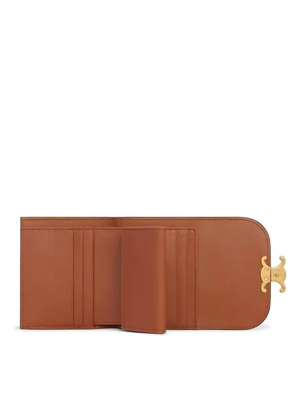 Celine Triomphe Small Flap Wallet In Leather