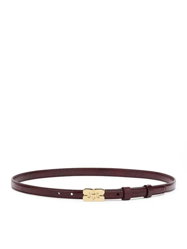 GANNI Small Kat Belt Burgundy