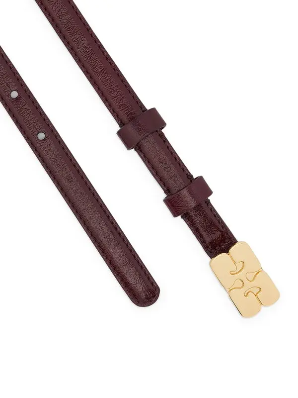 GANNI Small Kat Belt Burgundy