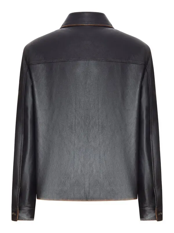 Bottega Veneta Woven Leather Jacket With A Vintage Look