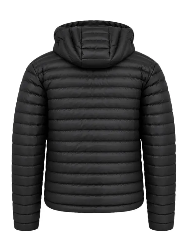 Celine Hooded Down Jacket With Logo Patch