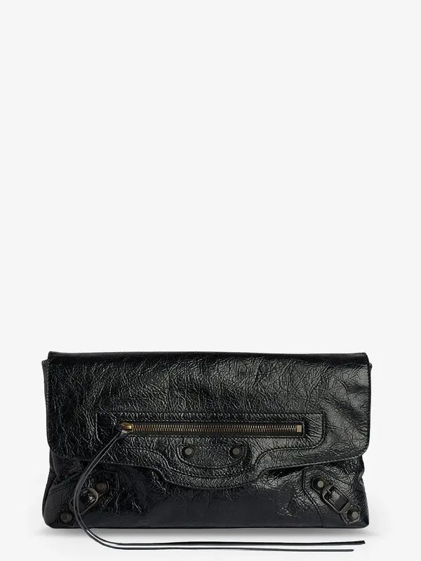 Balenciaga Le City Leather Clutch Bag - Black