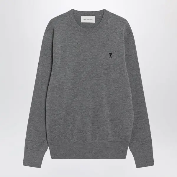 AMI Paris Grey De Coeur Sweater
