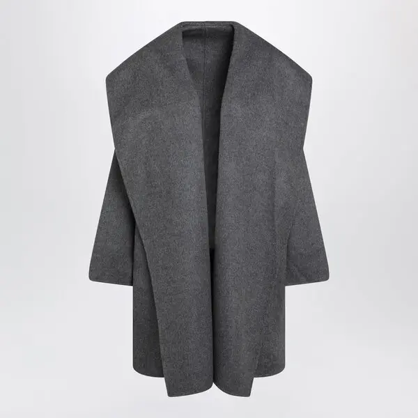 TOTEME Light Grey Wool Hooded Coat