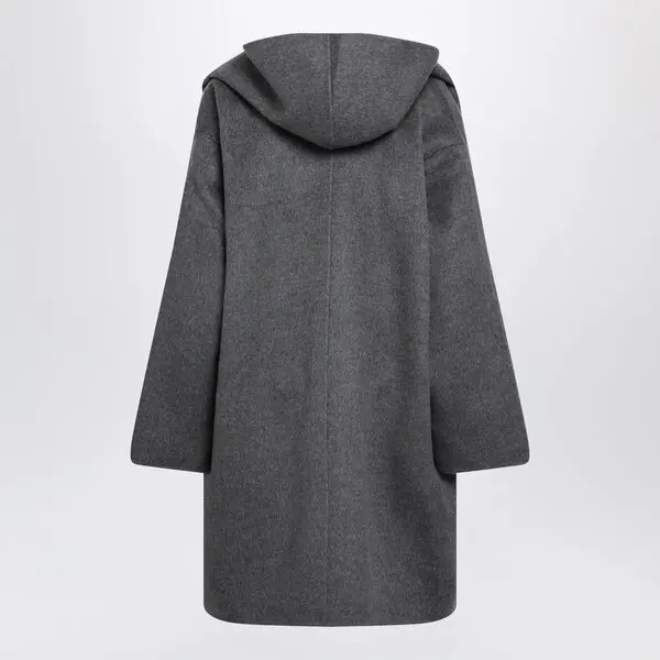 TOTEME Light Grey Wool Hooded Coat