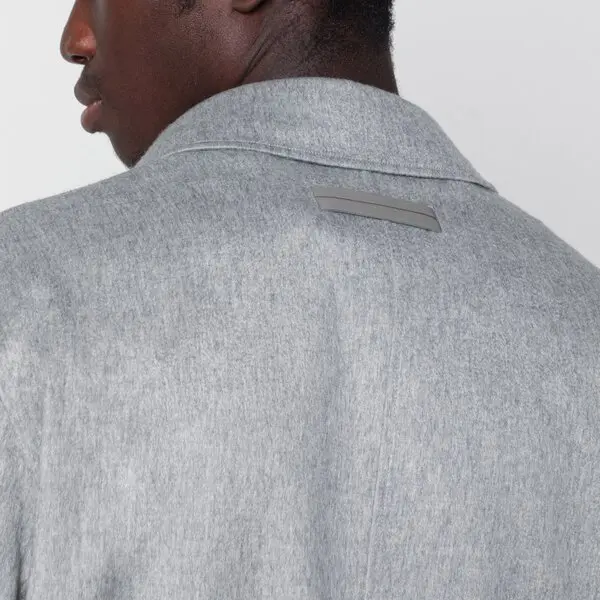 Zegna Grey Melange Cashmere Shirt Jacket - Gray