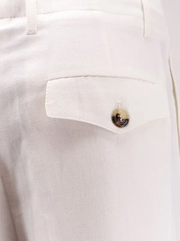Brunello Cucinelli Linen And Cotton Trousers - Multicolor