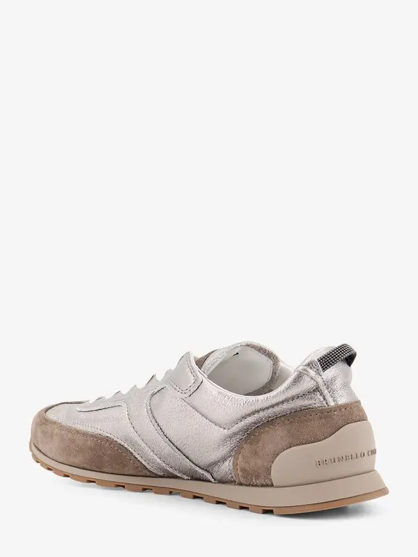 Brunello Cucinelli Laminated Leather And Suede Sneakers - Multicolor