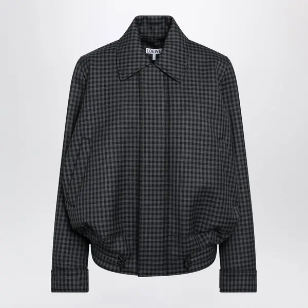 Loewe Blue And Black Wool Drawstring Jacket - Multicolor
