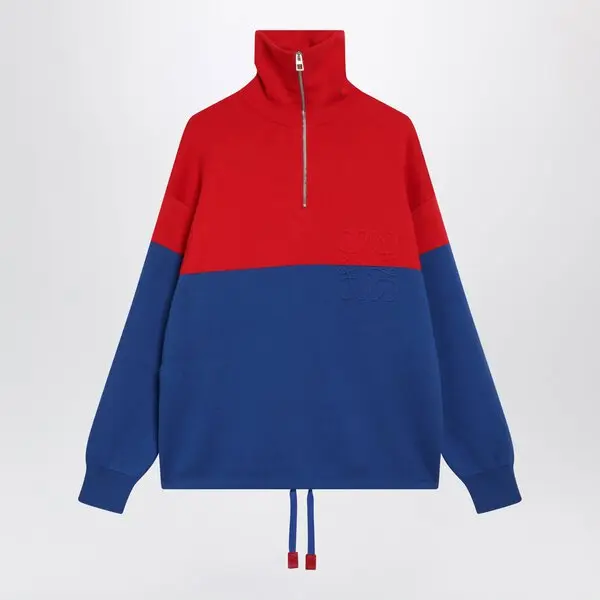 Loewe Two-tone And Blue Cotton Sweatshirt - Red