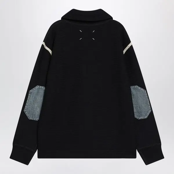 MAISON MARGIELA Wool Sweater With Elbow Patches - Blue