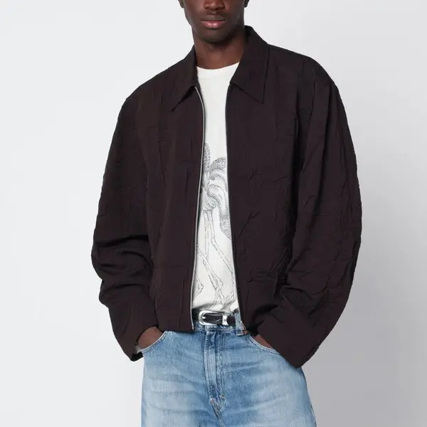 Our Legacy Zip-up Jacket In Virgin Wool - Brown